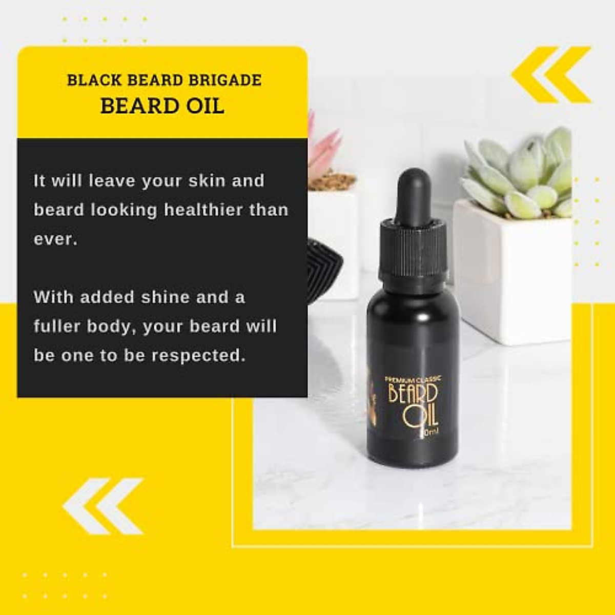 Yulaw Naturals Black Beard Brigade Premium Classic Beard Oil for Men - All Natural Ingredients Beard Growth Oil Conditioner - Softens & Strengthens Beard and Mustache - 30ml
