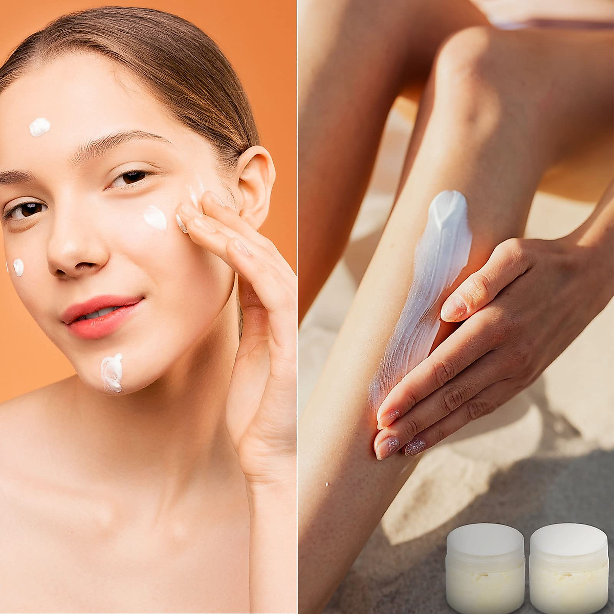 Patelai 4 Pieces Round Clear Wide-mouth Leak Proof Plastic Container Jars with Lids for Travel Storage Makeup Beauty Products Face Creams Oils Salves Ointments DIY Making or Others (Clear,2 Ounce)