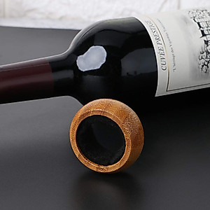 XISAOK Wine Bottle Collar - Wooden Red Wine Bottle Drip Collar - Stop Drips Ring Home Bar Accessories