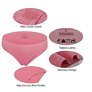 FINETOO 12Pack Womens Seamless Underwear No Show Cheeky Panties Invisibles Briefs Soft Stretch Bikini Hipster XS-XL(M)