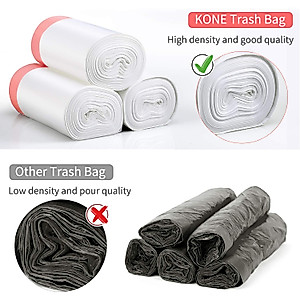 Small Trash Bags, KONE 192 Count 4 Gallon Drawstring Extra Thick Garbage Bags Wastebasket Bin Liners Plastic Trash Bags for Bathroom, Bedroom, Office, Car, Kitchen, Home