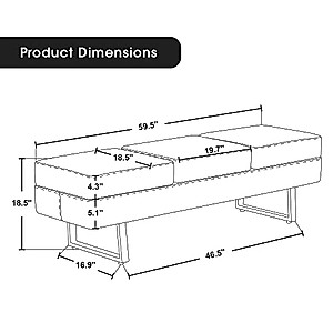 BarberPub Waiting Room Chairs Office Guest Reception Bench, Lobby Chairs Salon Furniture, Conference Room Chairs, Faux Leather 7008 (Black)
