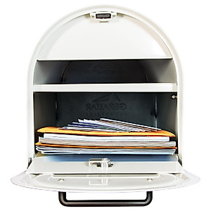 Architectural Mailboxes Reliant Galvanized Steel, Locking, Post Mount Mailbox, Compatibility Code C, MB981WAM, White, Large Capacity