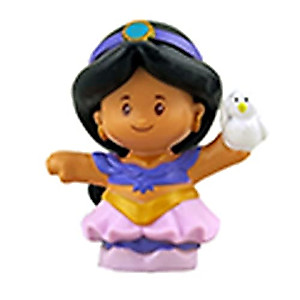 F-Price Replacement Part for Fisher-Price Little People Princess Figure Pack - GKG98 ~ Replacement Jasmine Figure in Purple and Pink Dress and Holding White Bird, Brown, Black, Blue, White