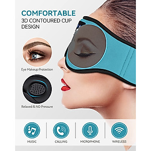 MUSICOZY Sleep Headphones Bluetooth 5.2 Headband Sleeping Headphones Sleep Mask, Wireless Music Eye Mask Sleep Earbuds for Side Sleeper Men Women Cool Tech Gadget Unique Gift Office Travel, Pack of 2