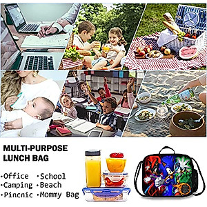 Cartoon Lunch Bag Insulated Lunch Box for Teens Students, Portable Large Capacity Bento Box for Boys Girls for Work Picnic School Travel