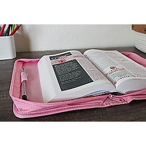 Butterflies and Blossoms Bible Cover for Girls, Zippered, with Handle, Multi Color, Medium