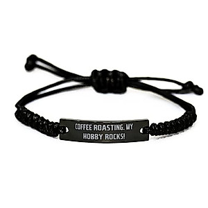 Unique Coffee Roasting Gifts, Coffee Roasting. My Hobby Rocks!, Coffee Roasting Black Rope Bracelet from