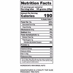 Raw Brazil Nuts 16 oz (1 lb) | Distinct and Superior to Organic | No PPO | Non GMO | Batch Tested Gluten & Peanut Free | Vegan and Keto Friendly | Fresh and Reasealable bag