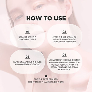 Hibiscus and Honey Eye Firming Cream with Hyaluronic Acid Skin Nourishing Complex | Hibiscus and Honey Firming Cream For Eye Puffiness, Dark Circles and Other Rejuvenating Skincare | Puffy Eyes Skincare for Sensitive and All Skin Type | Skin Reviving Eye