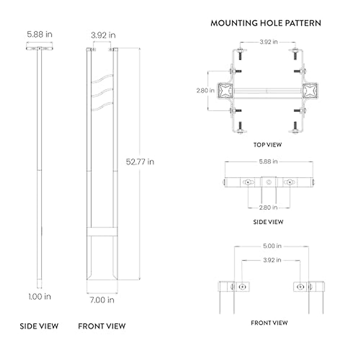 Architectural Mailboxes Montroso Galvanized Steel Mailbox Post, Compatibility Code A, MON00BPEC, Black