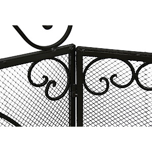 Western Lone Star Ornate Brown Metal 3-Panel Decorative Fireplace Screen