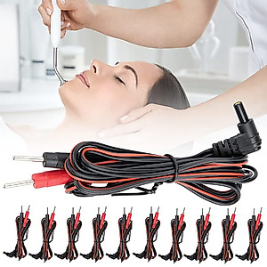 Watris Veiyi 10PCS 2.35mm 1.2m 2‑in‑1 Pin Electrode Wires Cable, Unit Replacement Wires for Unit Physiotherapy Machine