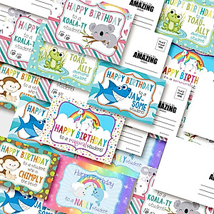 Funny Animal Puns Themed Happy Birthday From Teacher To Student Blank Postcards, 4"x6" Fill In Notecards (6 different designs) by AmandaCreation (30)