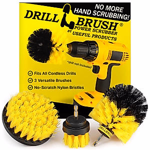 Drill Brush Attachment - Bathroom Surfaces Tub, Shower, Tile and Grout All Purpose Power Scrubber Cleaning Kit –Grout Drill Brush Set – Drill Brushes by Drill Brush Power Scrubber by Useful Products