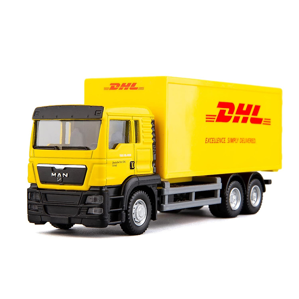 BDTCTK Compatible for DHL Container Truck Car Model Toy Cars, Zinc Alloy Die-Cast Vehicles Kid Toys for Boy Girl Gift