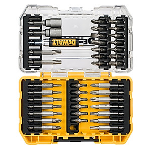 DeWalt screwdriving work, contains Phillips, slotted, Pozi and Torx bit bits DT70717 40 pieces. High performance screwdriver bit set