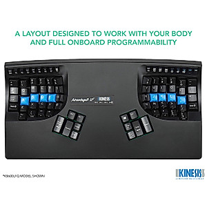 KINESIS Advantage2 Quiet LF Ergonomic USB Keyboard (KB600LFQ)