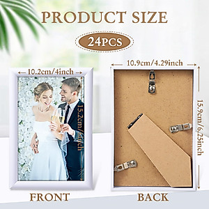 Redbaker 24 Pcs Picture Frames Bulk Simple Designed Photo Frames Modern White Frames for Pictures with Resin Glass for Wall Mount Tabletop Display Home Office Hotel Decoration (4 x 6 Inch)