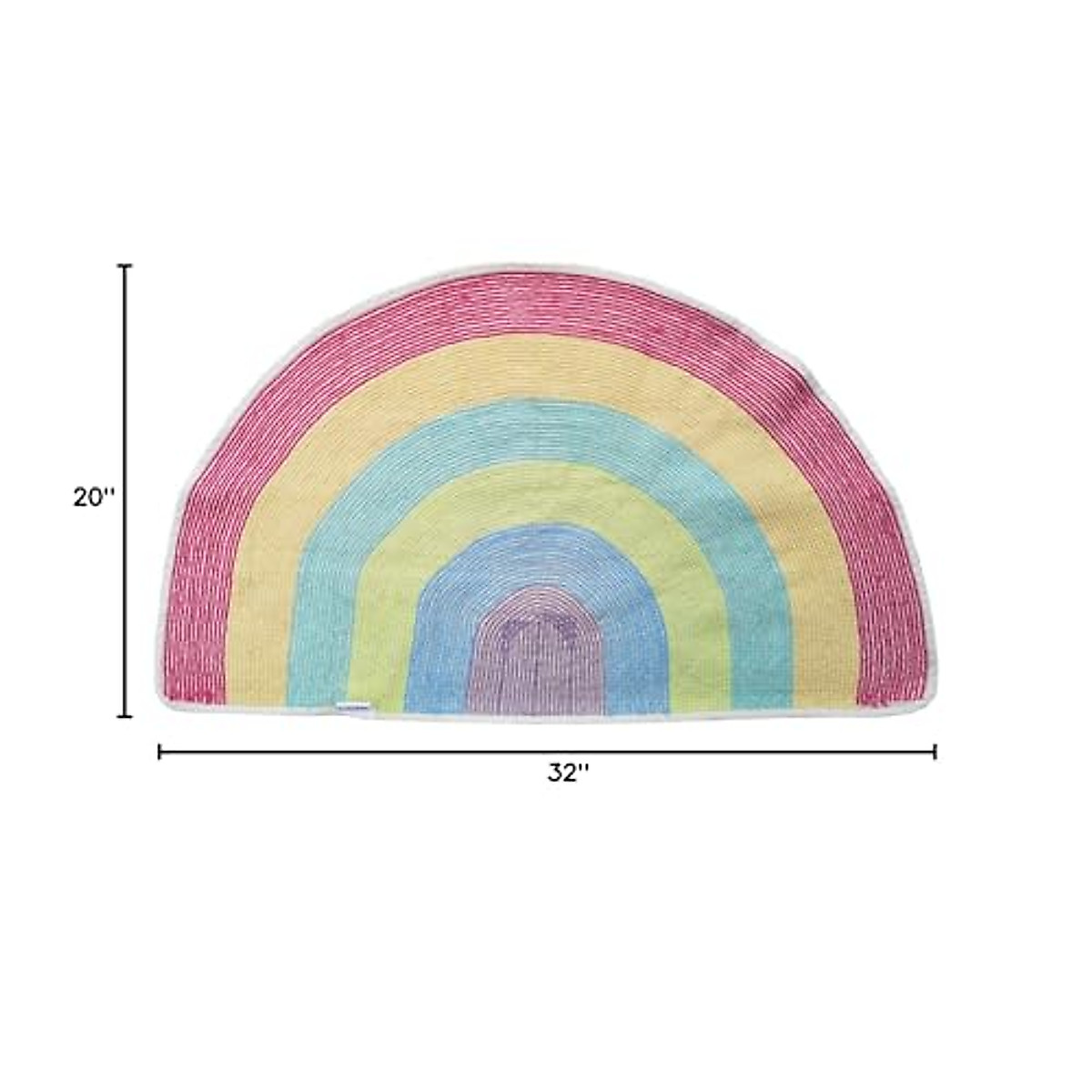 Habudda Rainbow Rug, Decor Doormat Bath Mat, Bathroom Classroom Bedroom Outdoor & Indoor Entrance Front Floor, Cute Shower Bathmat, Soft Non-Slip Carpet for Boy and Girl Kids, Pure Cotton, 32"× 20"