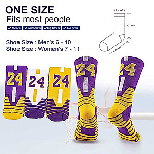 Bingfone 3 Pairs Basketball Socks,Compression Socks,Athletic Socks,Sport Socks for Men & Women,Running,Climbing (SET)