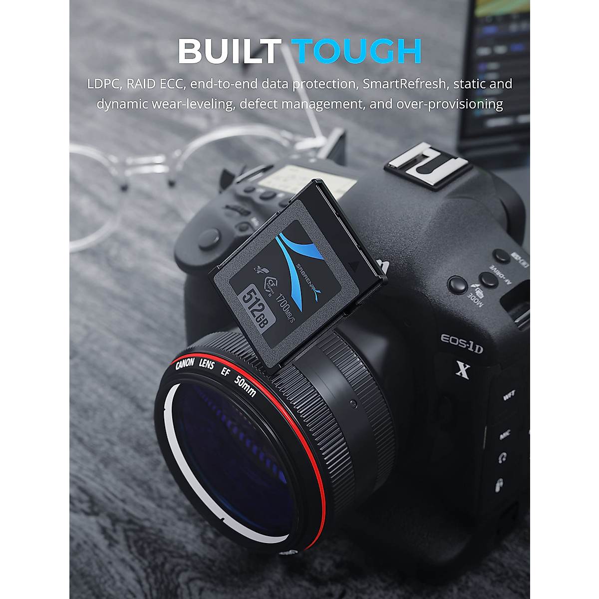 SABRENT Rocket CFX 512GB CFexpress Type B Memory Card R1700MB/s W1500MB/s (CF-XTBT-512)