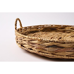 Mud Pie Hyacinth Tray Lazy Susan, 2" x 16 1/2" dia, Brown