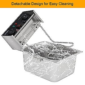 ROVSUN 11.4QT Electric Deep Fryer w/Timer, Overheat Protection, Basket & Lid, Stainless Steel Countertop Kitchen Frying Machine w/Temperature Control, for French Fries, Donuts 2500W