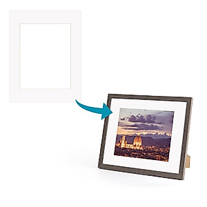 ZBEIVAN 11x14 White Picture Mats with Core Bevel Cut Frame Mattes for 8x10 Pictures - Pack of 12