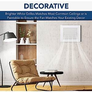 Nalle Exhaust Fan Square Bathroom Ceiling Ventilation Fan 110V Through Wall Exhaust Smoke Fan for Kitchen,laundry room,Toilets, Garage, Shopping Mall and Office 80 CFM 1.2 Sones