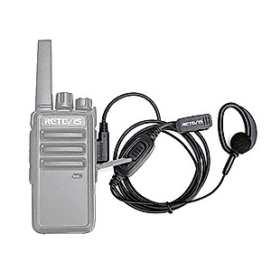 Retevis RT68 Walkie Talkies Earpiece with Mic, 2 pin Soft Earhook Headset Police Earpiece; Compatible with Retevis RT22 RT21 RT68 H-777 RT22S RB29 Baofeng UV-5R 888S pxton eSynic 2 Way Radio(10 Pack)