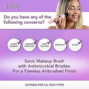 Spa Sciences ECHO - Makeup Brush for Flawless Blending, Contouring, Highlight & Airbrush Finish - 3 Speeds - Rechargeable