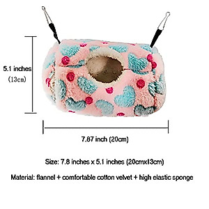Litewoo Sugar Glider Sleeping Pouch Small Animal Hammock, Hanging Bed Warm Cotton Nest for Rat Hamster Gerbil Sugar Glider Chinchilla Squirrel Guinea Pig (Pink)