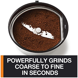 Krups One-Touch Coffee and Spice Grinder 12 Cup Easy to Use, One Touch Operation 200 Watts Coffee, Spices, Dry Herbs, Nuts Black