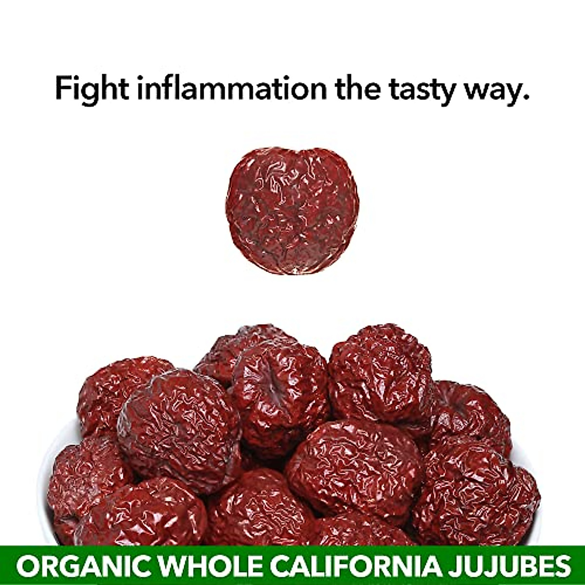 JUJUME | USDA Organic California Grown Jujubes Red Dates | Individually Sorted 3X for QA | High Grade Superfood | Healthy Dried Fruit | Certified All-Natural Non-GMO | 6 oz. bag
