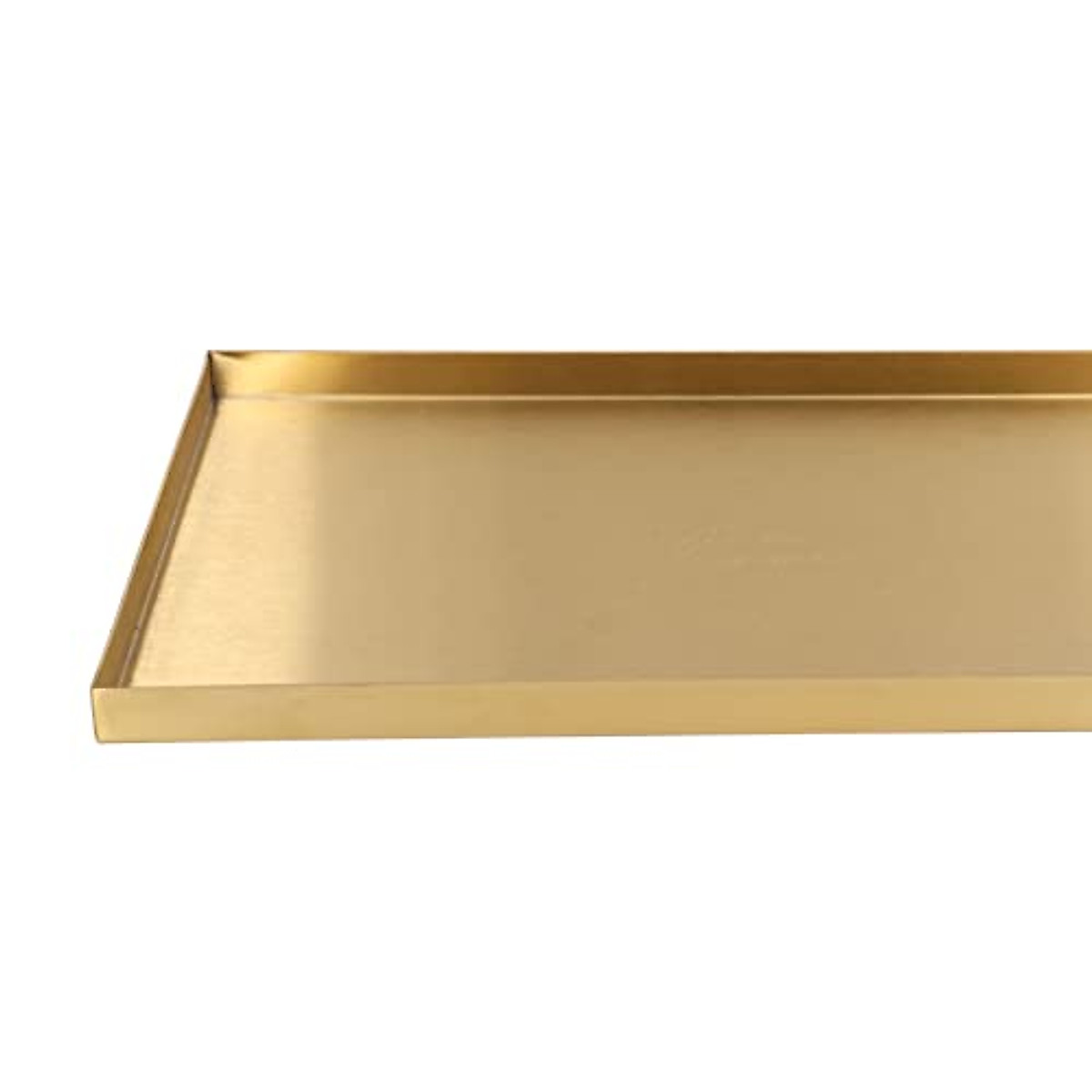 11.9x8.0 in Gold Rectangle Storage Tray Stainless Steel Tea Fruit Trays Desktop Cosmetics Perfume Jewelry Organizer Serving Tray for Home Living Room, Kitchen, Bathroom, Hotel