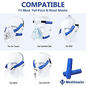 8 Pack CPAP Headgear Strap Covers, Universal and Reusable CPAP Strap Covers, Soft-Fleece Strap Pads for Reduce Red Marks, Great Value Kit Supplies by Medihealer