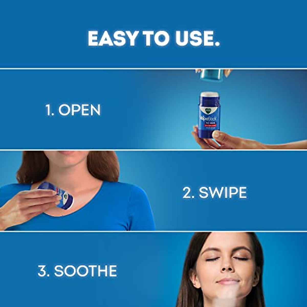 Vicks VapoStick, Solid Balm, No Mess, Comforting Non-Medicated Vicks Vapors, Easy-To-Use No-Touch Applicator, Quick Dry, Lightweight Skin Feel, From The Makers of Vicks VapoRub, 1.25oz x 2 (Twin Pack)