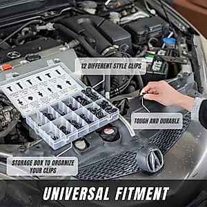 Sunplustrade 240 Pcs Bumper Clips Car Clips Plastic Rivets Fasteners Push Retainer Kit Most Popular Sizes Auto Push Pin Rivets Set for GM Ford Toyota Honda Chrysler