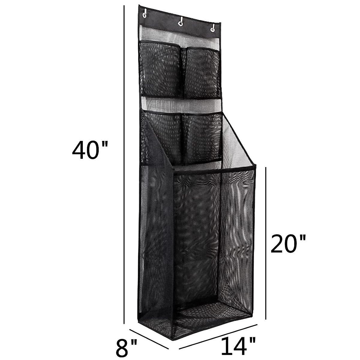 ALYER Multifunctional Over The Door Laundry Basket,Behind The Door Storage Organizer for Laundry,RV,Dorm,Bathroom,Bedroom,Pantry, Nursery,Kitchen,Black