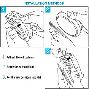MDR-ZX100 Replacement Ear Pads Noise Canceling Wrinkled Leather Ear Cushions Covers Earmuff Repair Part for Sony MDR-V150 V250 V300 V100 V200 V400 DR-BT101 ZX100 ZX300 Headphones (Black)