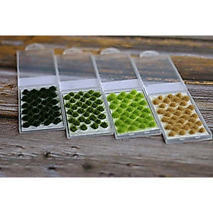 35 Pcs Static Grass Tuft Model Grass Tufts Railway Artificial Grass and 32 Pcs Bushy Tuft Flower Cluster Vegetation Groups for DIY Architecture Building Model Train Landscape Railroad Scenery (Set C)