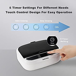 Ultrasonic Jewelry Cleaner Machine 550ML 50KHz Portable Sonic Solution Tool with Digital Timer SUS 304 Tank for Cleaning Watches, Ring, Eyeglass, Retainer, Necklaces