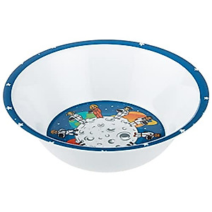 Colorfull Plates 3 Piece Kids Dinnerware Set, Space Themed, BPA-Free Melamine, Multicolor, Toddler Feeding Set