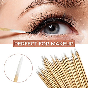 800PCS Pointed Cotton Swabs with Storage Case - Precision Tip Cotton Swabs with Wooden Sticks - Microblading Cotton Swab 4 inch - Cotton Swabs for Makeup, Tattoo Permanent Supplies