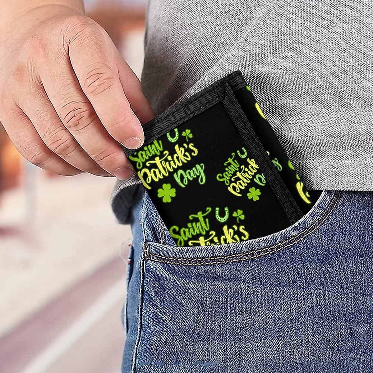 Saint Patricks Day Trifold Wallet Ultra Thin Card Holder Purse with Funny Graphic for Men Women