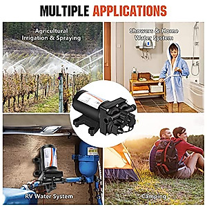 YOUNGTREE 110V Water Pump with Pressure Switch include Power Plug 5.5 GPM 70PSI 110VAC Water Pressure Booster Pump for Home Kitchen Bathroom RV Marine Yacht Garden Hose