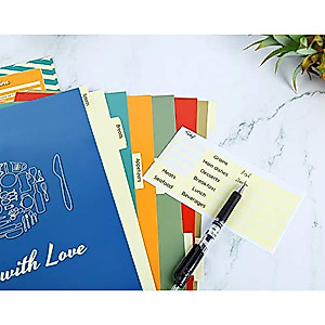 Recipe Binder Kit with Cards - 3 Ring Full Page Recipe Book Binder 8.5"x11", 60 4X6 Recipe Cards, Card Protectors, Dividers and Labels for Family Recipe Organizer, Cook with Love Design