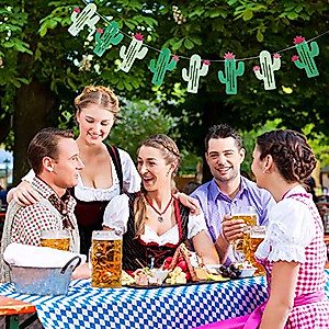 Tinksky Summer Theme Wedding Parties Decorations Single Sided Cactus Banner Pennant Tropical Party Birthday Party Festival Luau Hawaii children's party Decoration