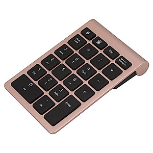 Sanpyl 22 Keys Numeric Keypad, Bluetooth Mini Keyboard, Portable Mini Financial Accounting Number Pad, for Laptop Desktop, PC(Rose Gold)